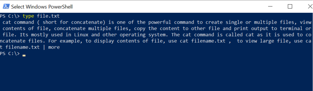 Windows Cat Equivalent Command In PowerShell And Cmd ShellGeek