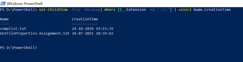 PowerShell Get File Creation Date ShellGeek