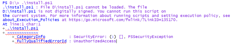 PowerShell script is not digitally signed - ShellGeek