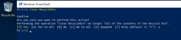 PowerShell Empty Recycle Bin ShellGeek
