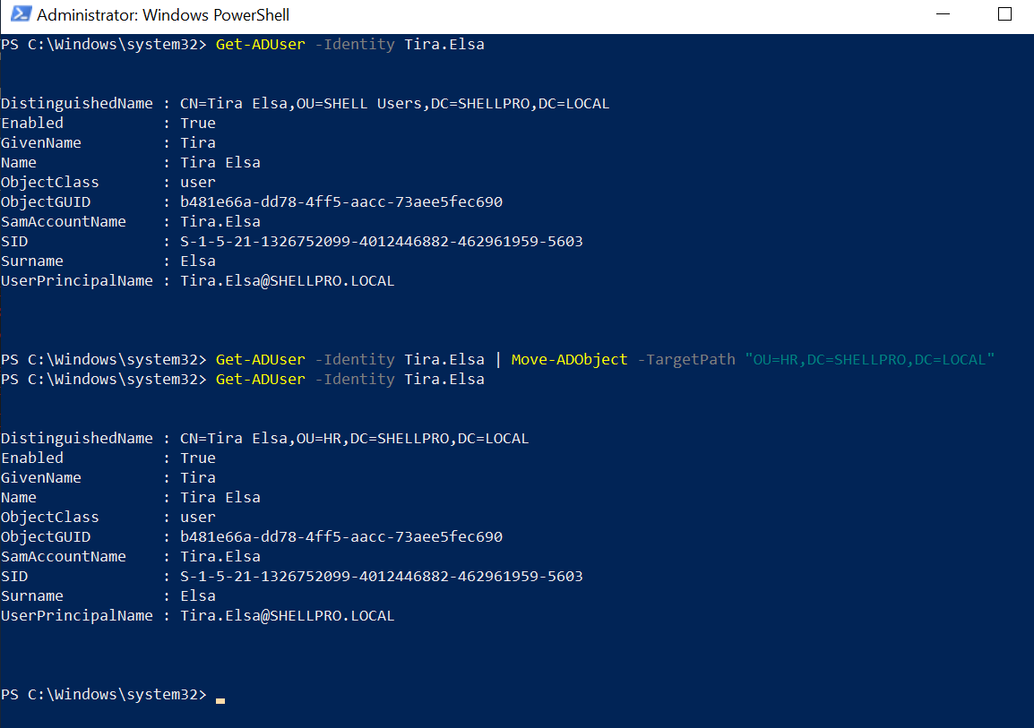Move Ad User To Another OU With PowerShell ShellGeek