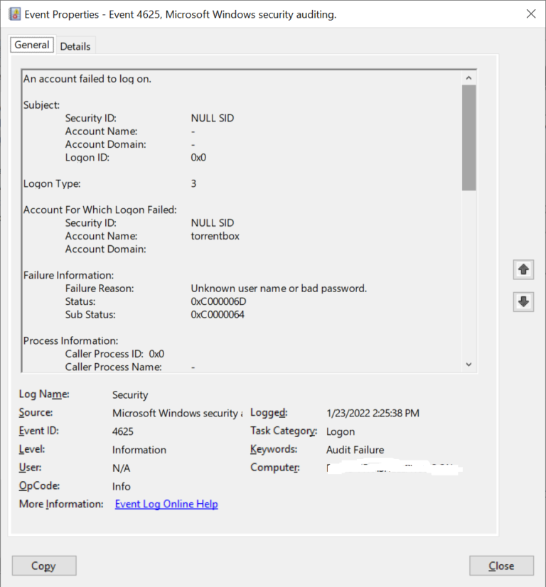 Event Id 4625 0xc000006a - Account Failed to Log on - ShellGeek