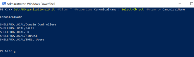 Get-ADOrganizationalUnit in Active Directory - PowerShell - ShellGeek