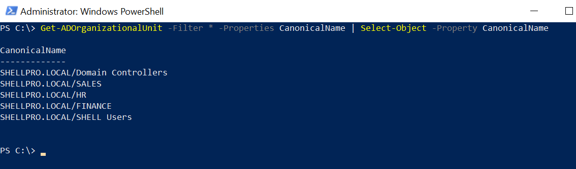 Get-ADOrganizationalUnit in Active Directory - PowerShell - ShellGeek