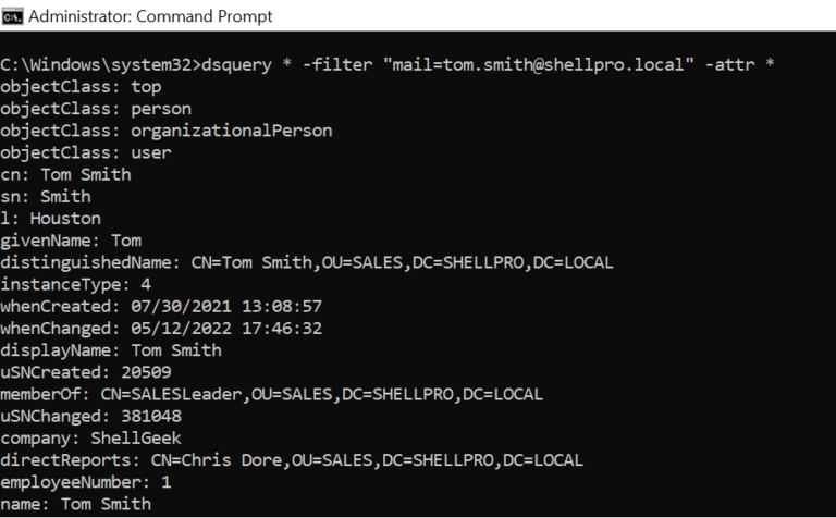Dsquery Find User By Attribute In Active Directory Shellgeek