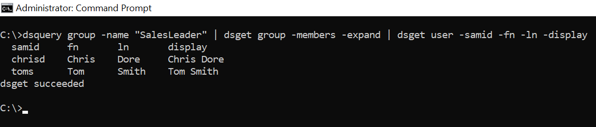 Dsquery all users in group - ShellGeek