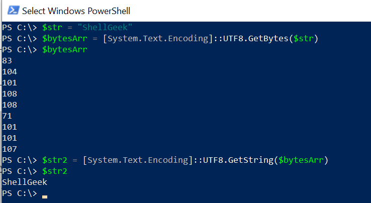 PowerShell Convert Byte Array To String ShellGeek