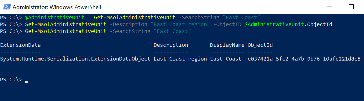 Set-MsolAdministrativeUnit - Update Administrative Units in Office 365 - ShellGeek